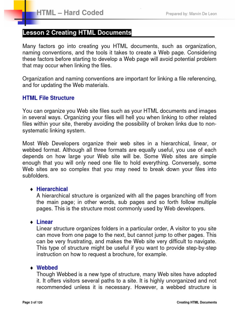 02 HTML Creating HTML Documents | Download Free PDF | World Wide Web ...