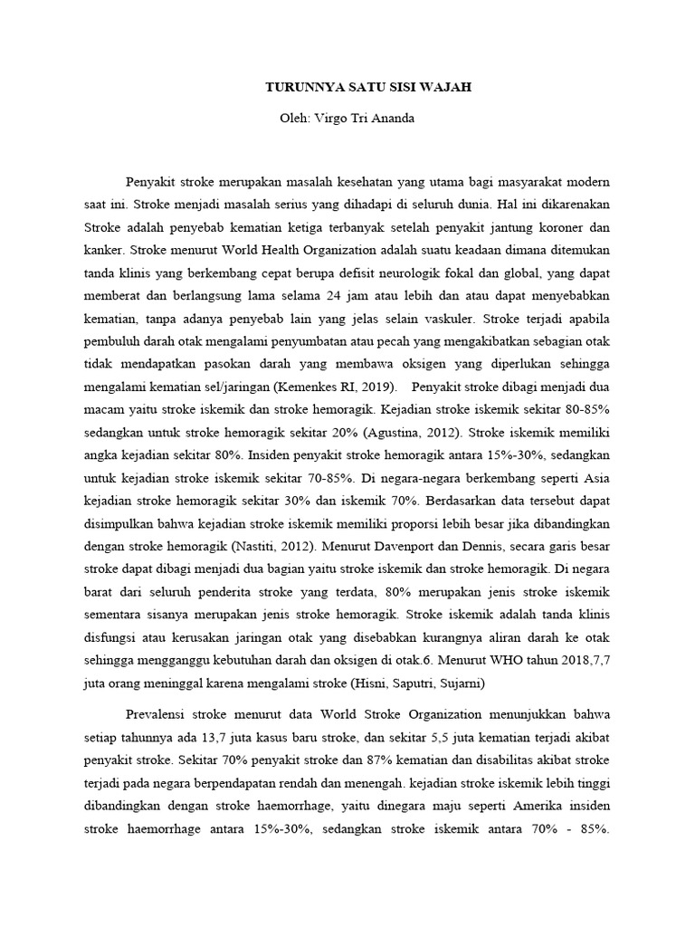 Turunnya Satu Sisi Wajah Artikel | PDF