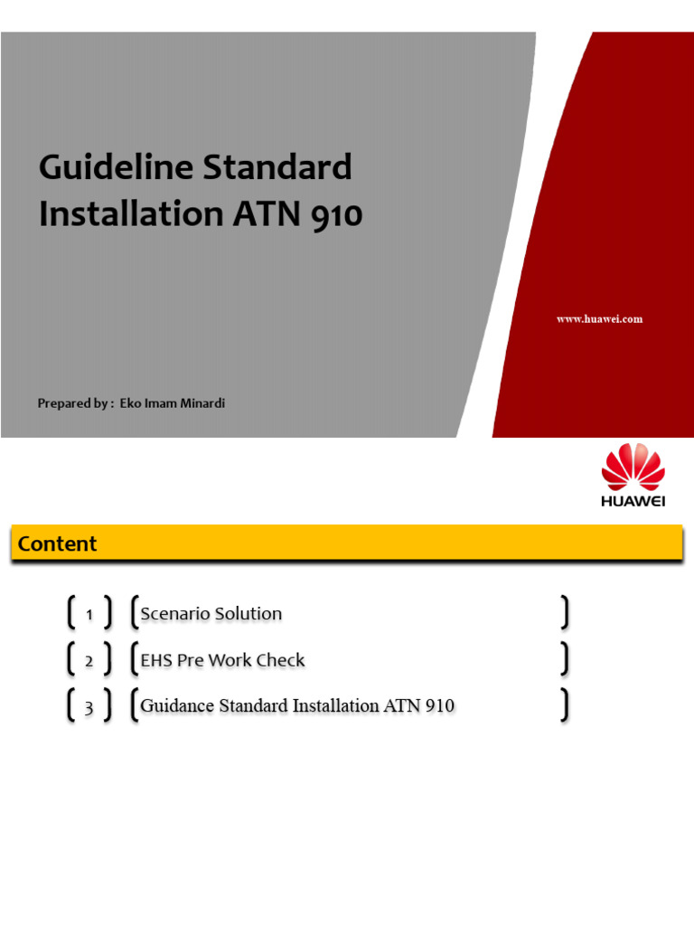 Guideline Standard Installation ATN 910 | PDF | Computing | Information Technology