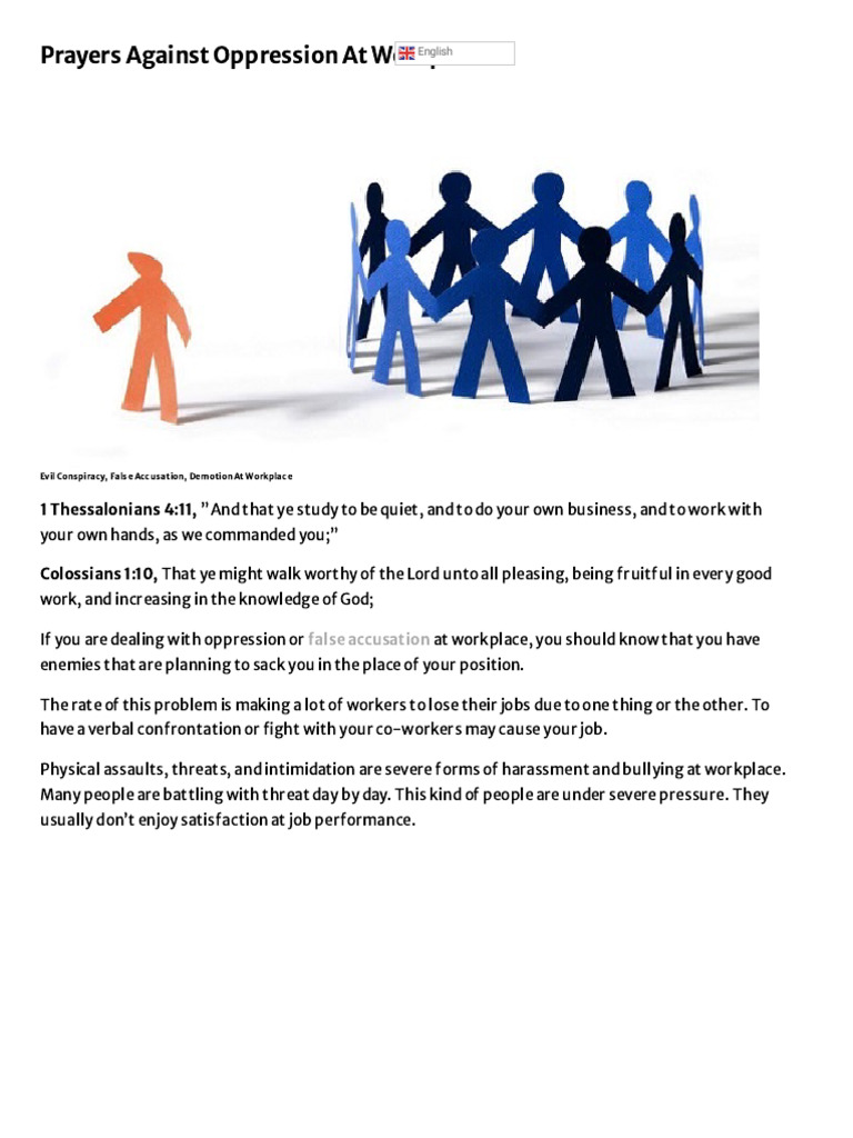 Prayers Against Oppression at Workplace - Evangelist Joshua Ministries ...