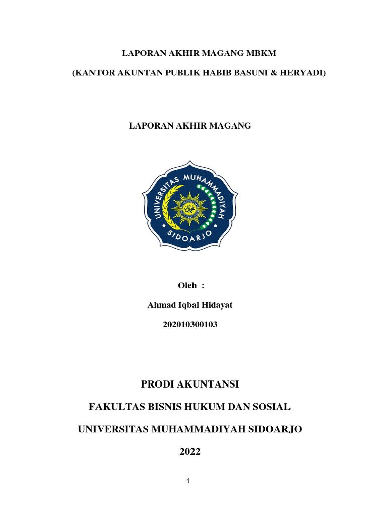 Laporan Magang MBKM Prodi (Ahmad Iq Bal Hidayat, 202010300103) | PDF
