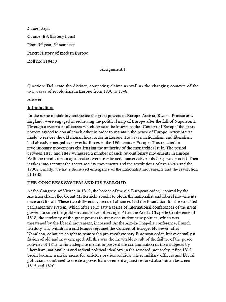 History of Modern Europe | PDF | Nationalism | Austria Hungary