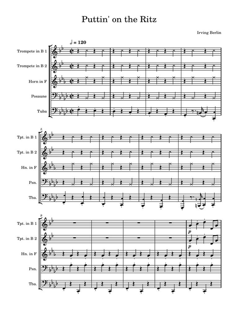 Puttin On The Ritz Full Score | PDF