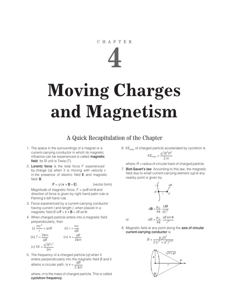 Moving Charges and Magnetism | PDF | Magnetic Field | Electron