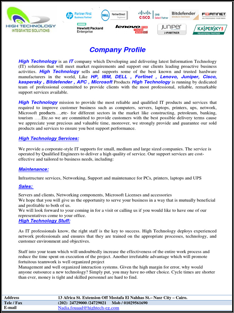 High Technlogy Company Profile Certification 2021 | PDF | Dell ...