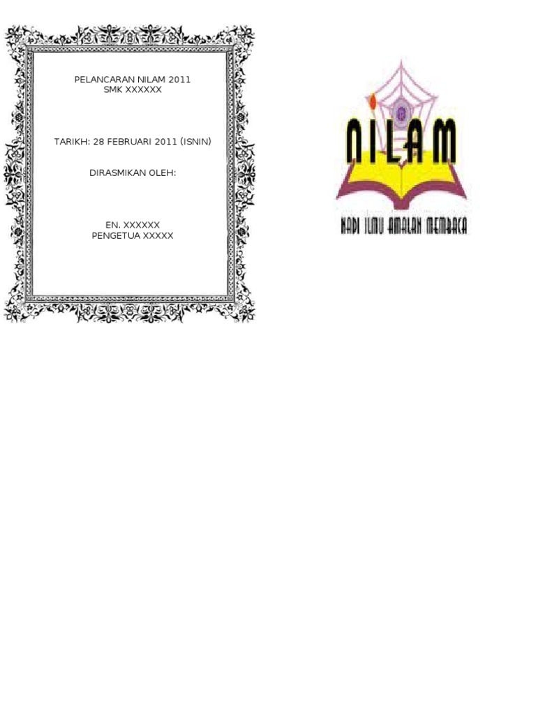 Contoh Muka Depan Buku Program | PDF