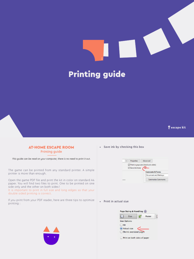 At-Home Escape Room Printing Guide | PDF