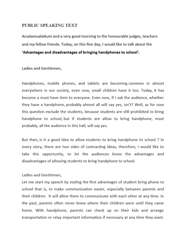Public Speaking Text 2022 | PDF | Mobile Phones | Public Speaking