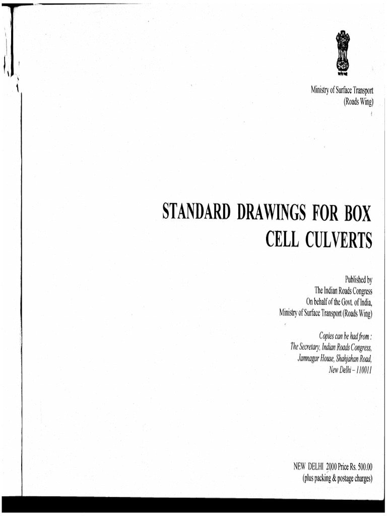Standard Drawings With BBS of Box Culvert (Single, Double, Tripple) | PDF
