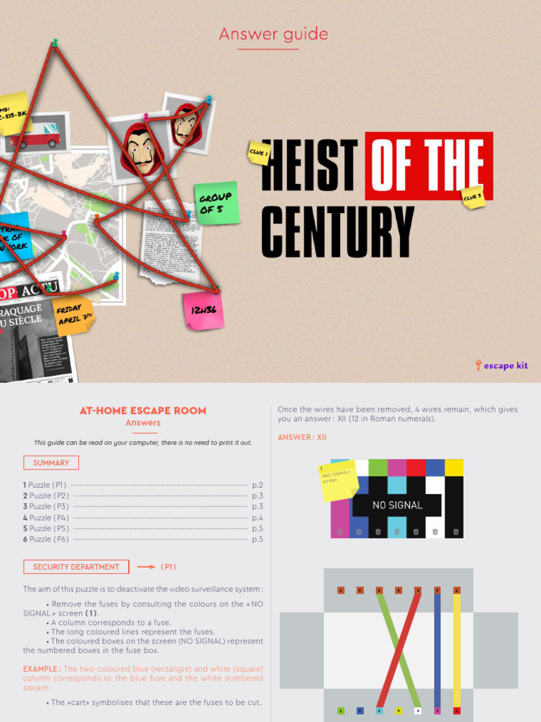Escape Room Puzzle Solutions Guide | PDF