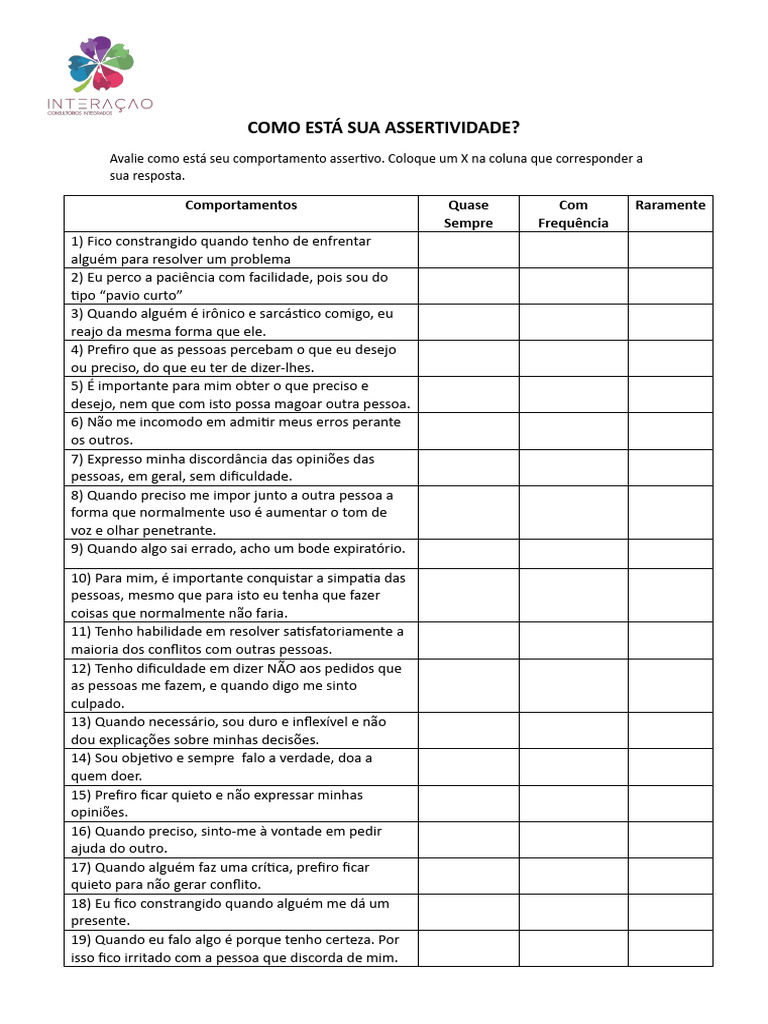 Como Está Sua Assertividade | PDF | Autoestima