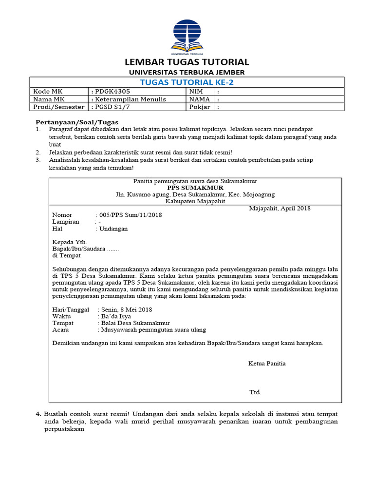 TT2 - Keterampilan Menulis - PDGK4305 | PDF | Seni & Disiplin Bahasa | Griya & Taman