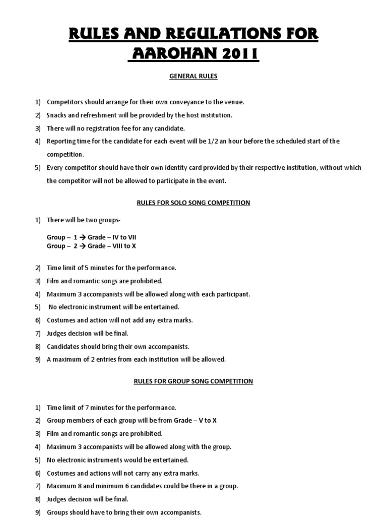 Aarohan Rules | PDF | Referee | Sports
