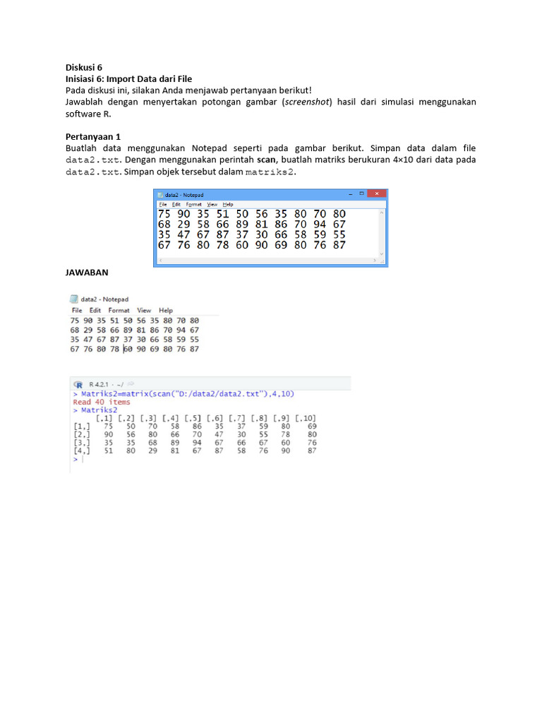 Import Data dan Simulasi R | PDF