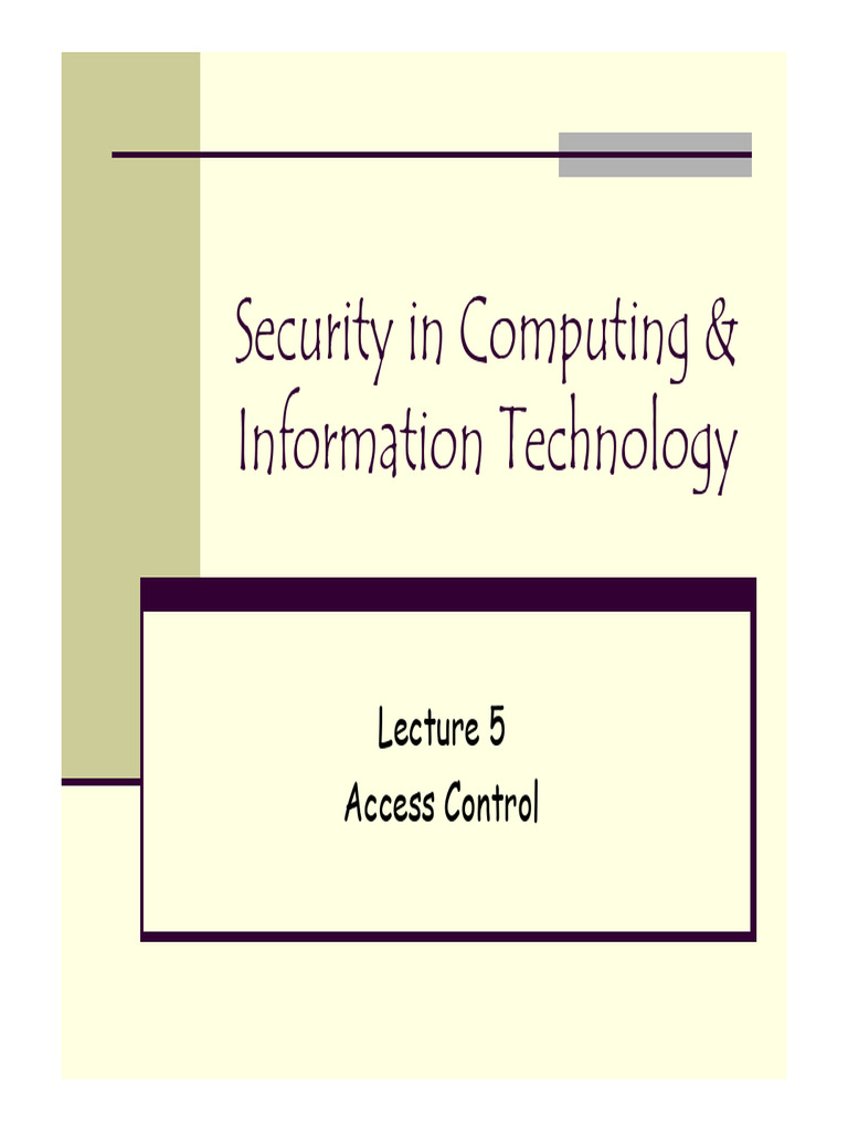 Security Computing-5-Access-Control | PDF | Access Control | Computer Security