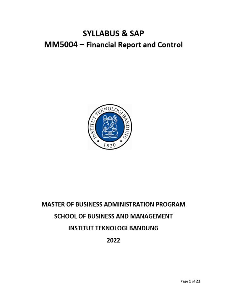 Financial Report and Control | PDF | Accounting | Financial Statement