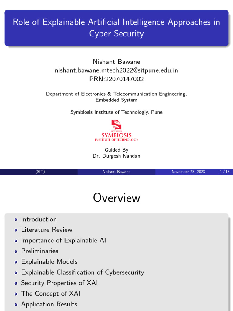 Role of Explainable Artificial Intelligence Approaches in Cyber ...