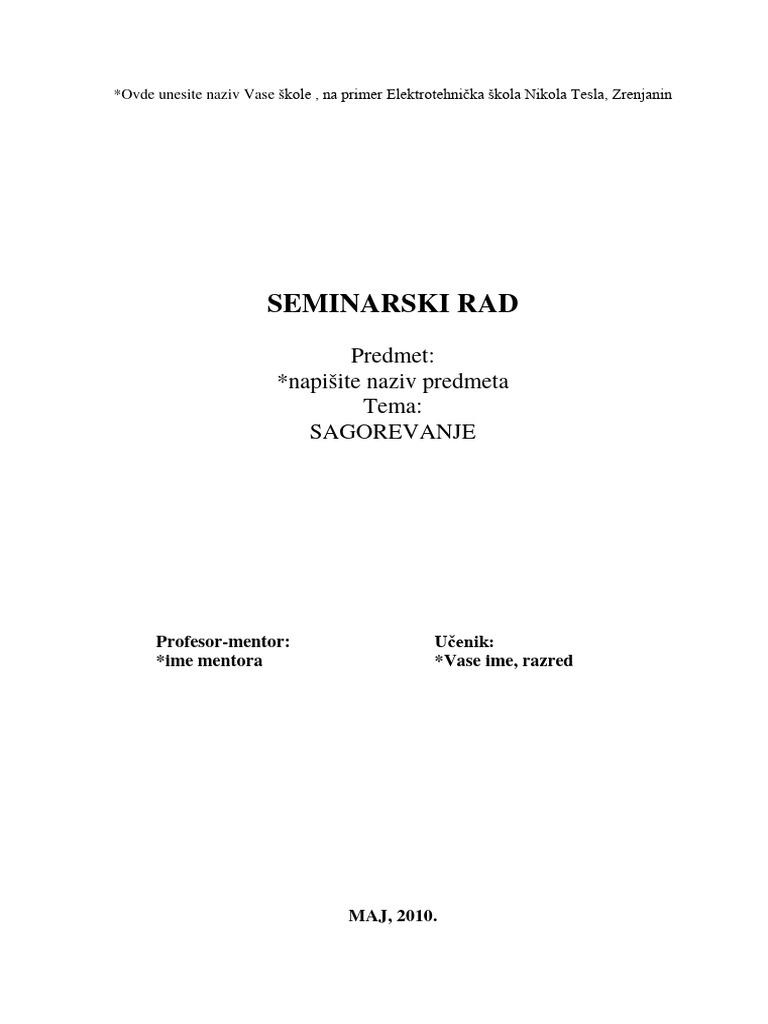 Sagorevanje | PDF