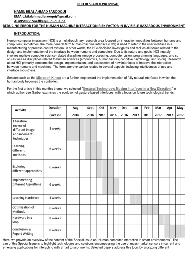 RESEARCH PROPOSAL Hmi | PDF | Human–Computer Interaction | User Interface