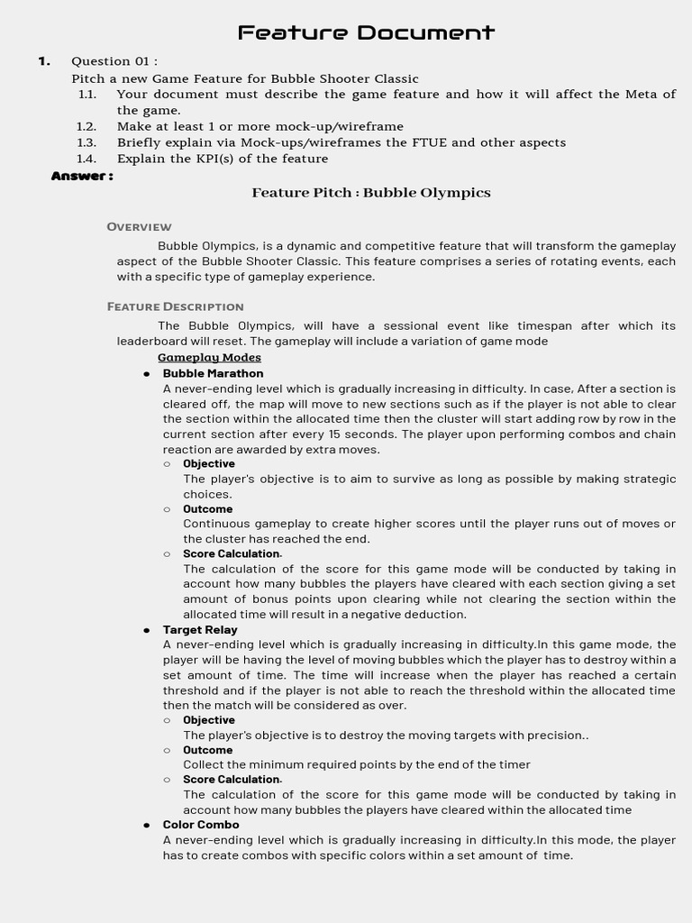 Feature Document | PDF | Performance Indicator