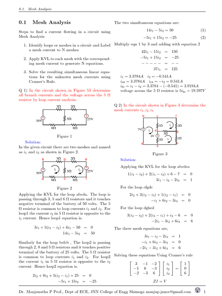 Mesh Node Analysis | PDF | Electrical Network | Metrology Mesh Node Analysis | PDF | Electrical Network | Metrology