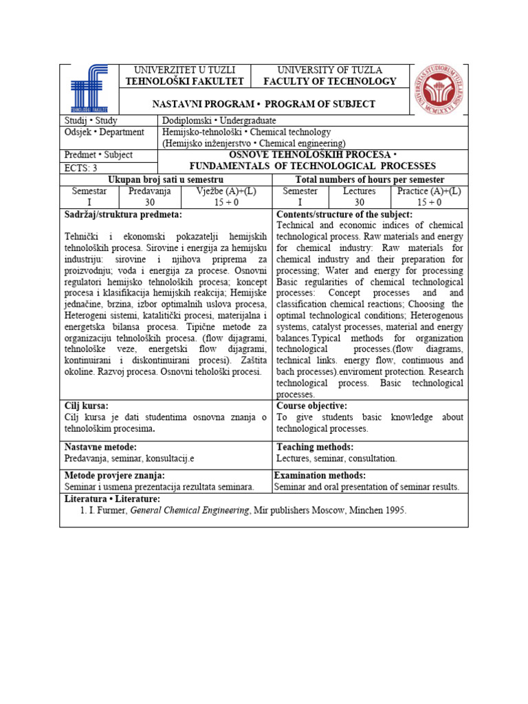 Fundamentals of Technological Processes | PDF | Chemical Engineering | Physical Sciences