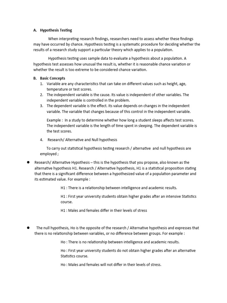 Au Statistics Hypothesis Testing Pdf Hypothesis Statistical