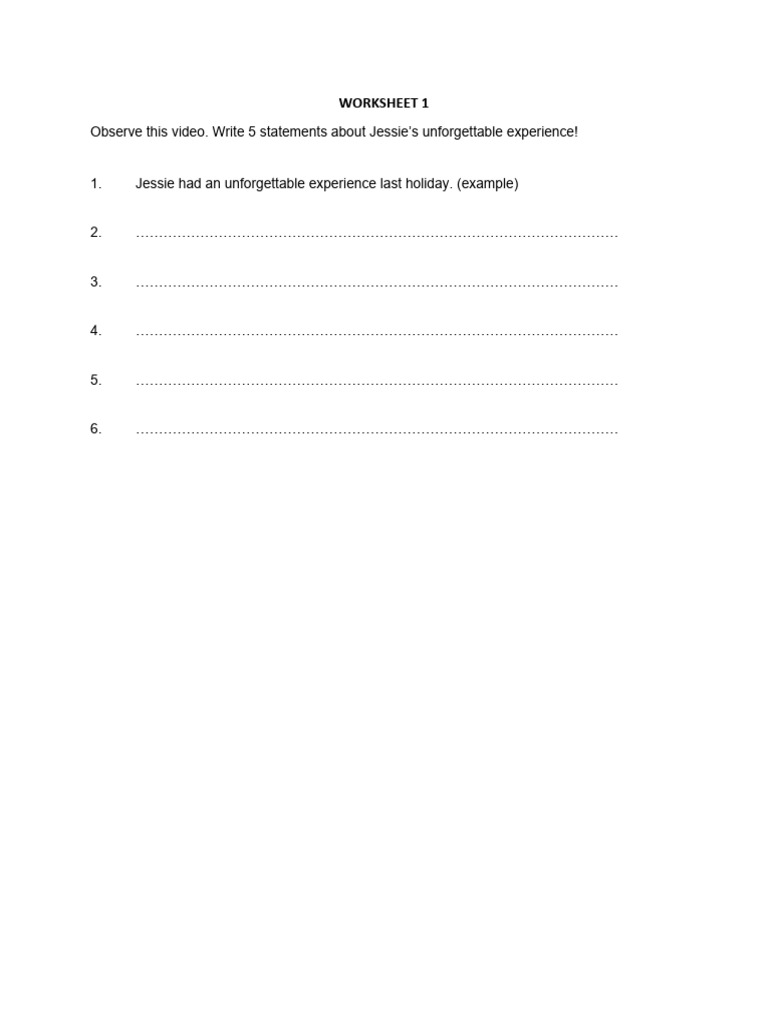 Salinan Dari Worksheet - Recount Text | PDF