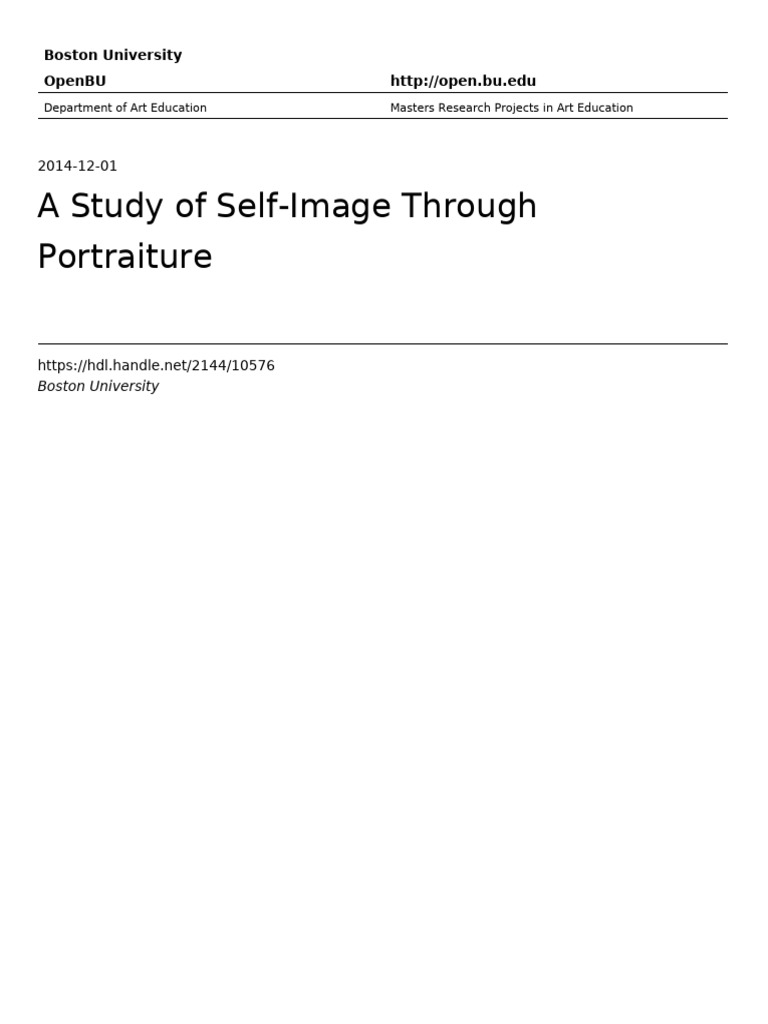 Self Image Through Portraiture | Download Free PDF | Self Esteem | Adolescence