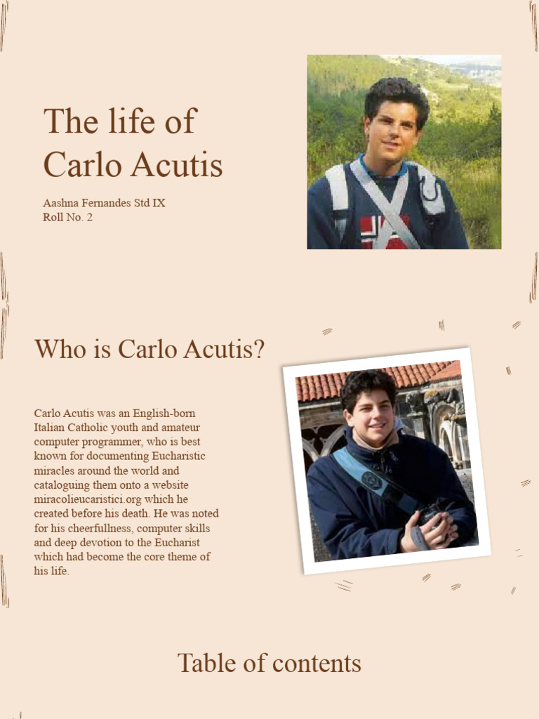 Carlos Acutis | PDF | Catholic Church | Christian Denominational Families
