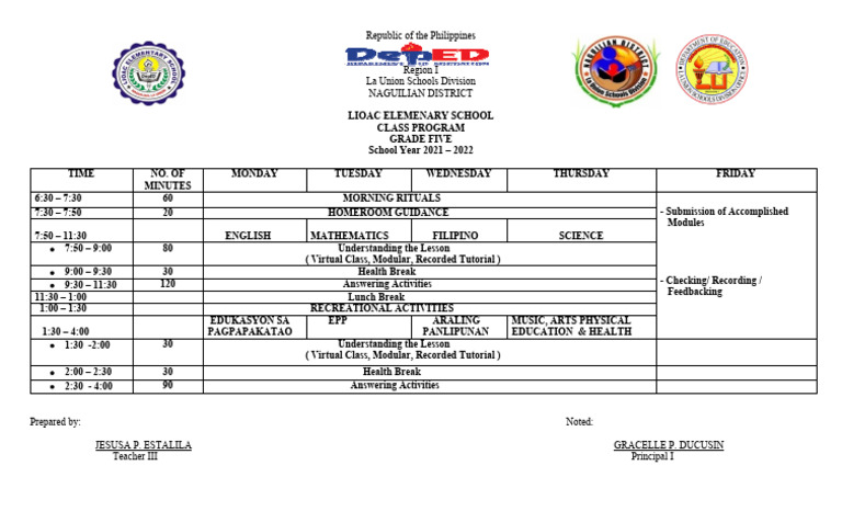 G5 Classroom Program 2021 2022 | PDF | Schools