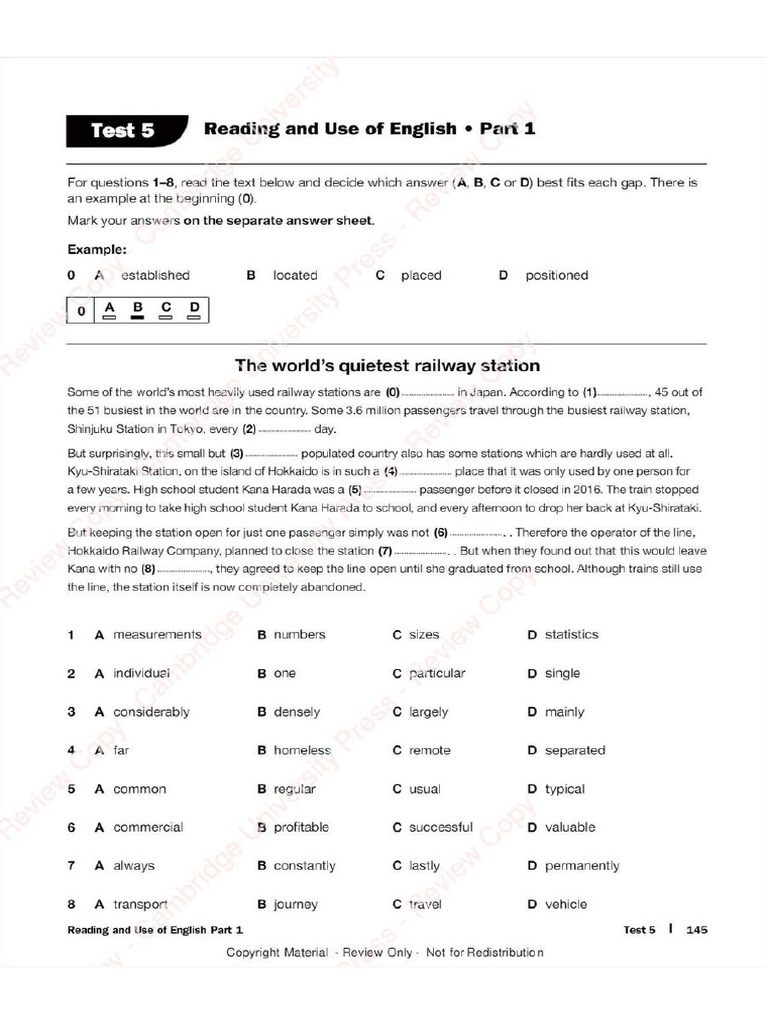 FCE - Mock Exam 5 | PDF
