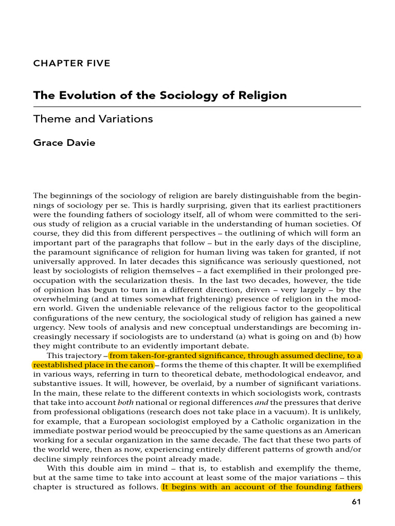 Grace Davie - Sociology of Religion | Download Free PDF | Sociology ...