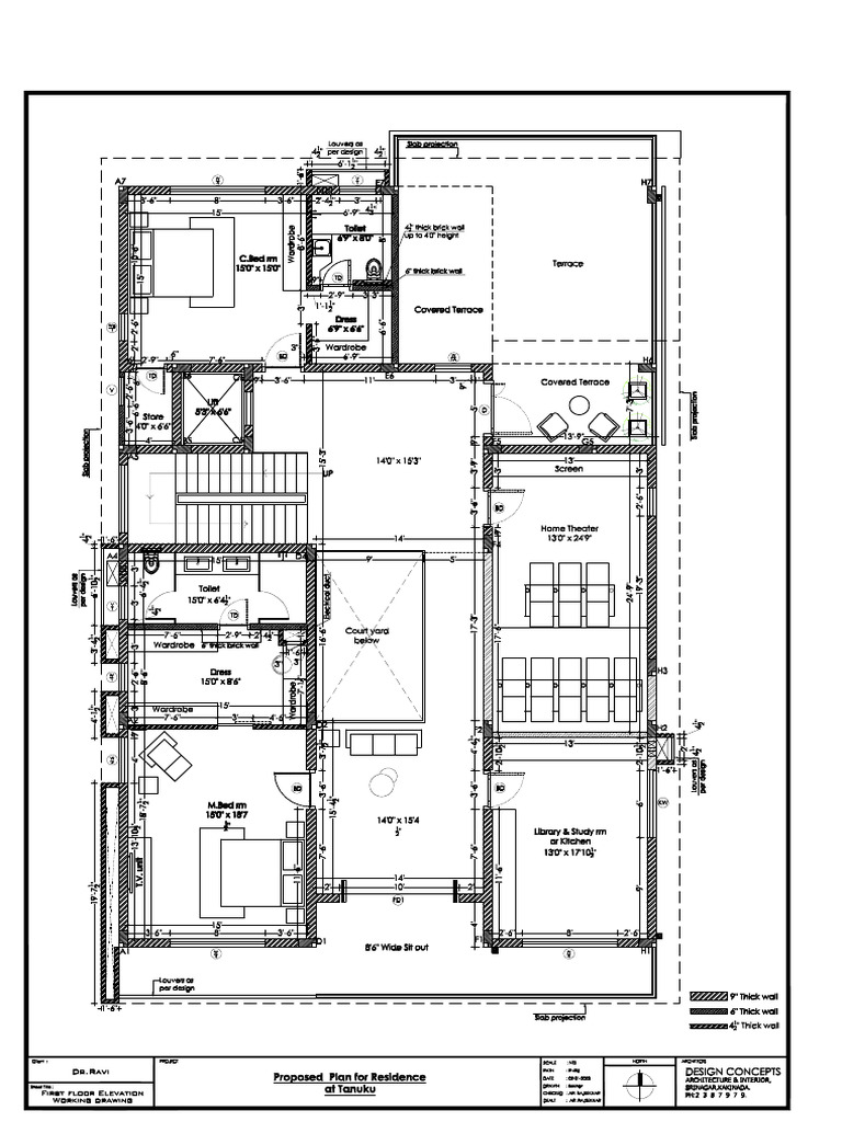 DR - Ravi Shankar - First Floor Working Drawing | PDF