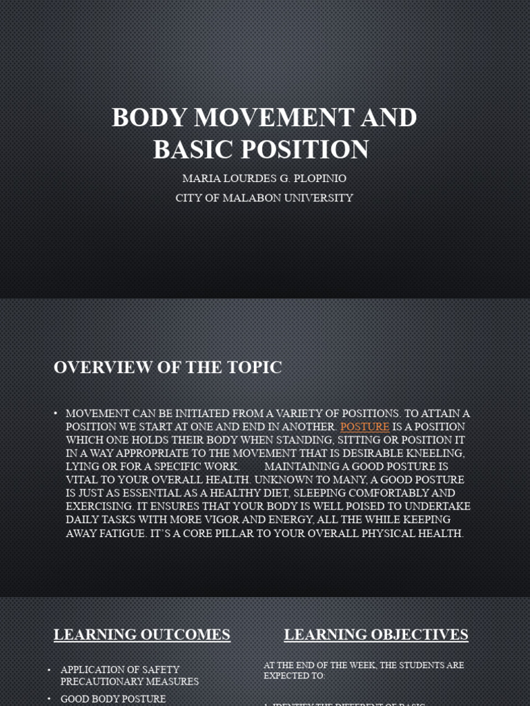 Body Movement and Basic Position | PDF | Hand | Limbs (Anatomy)