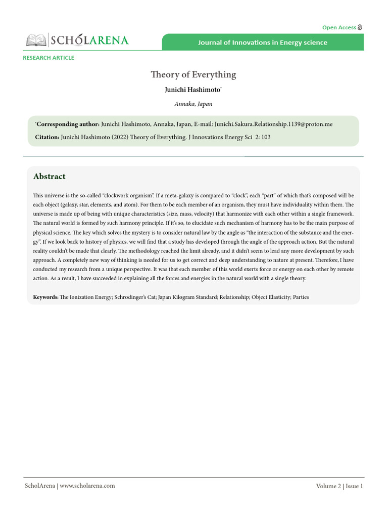 Theory of Everything | PDF | Force | Weight