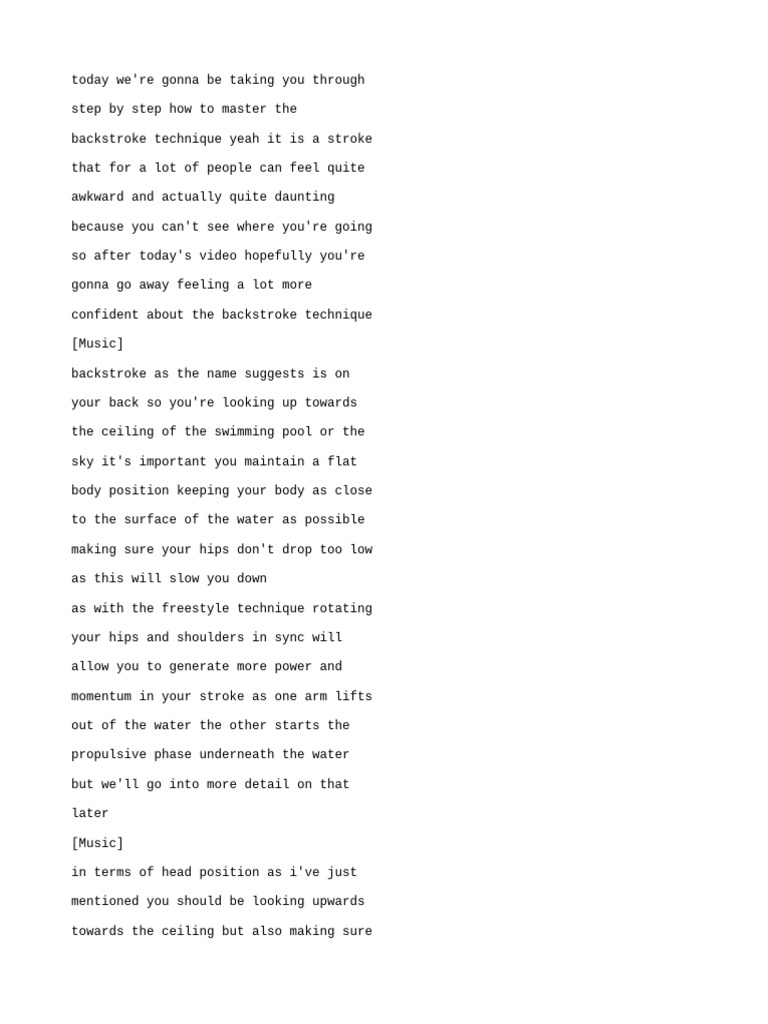 (English (Auto-Generated) ) How To Swim Backstroke - Technique For Back ...