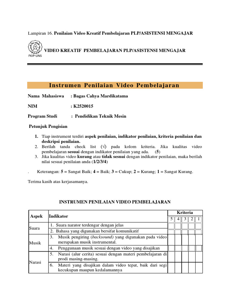 Penilaian Video PMG | PDF