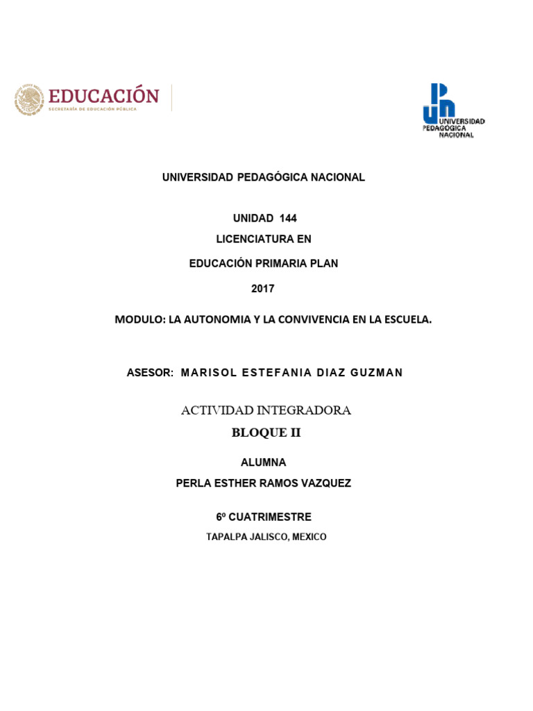 Actividad Integradora b2 Ramos Vazquez Perla Esther | PDF | Enseñando | Aprendizaje