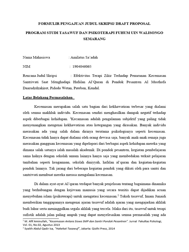 Terapi Zikir untuk Reduksi Kecemasan Santriwati | PDF
