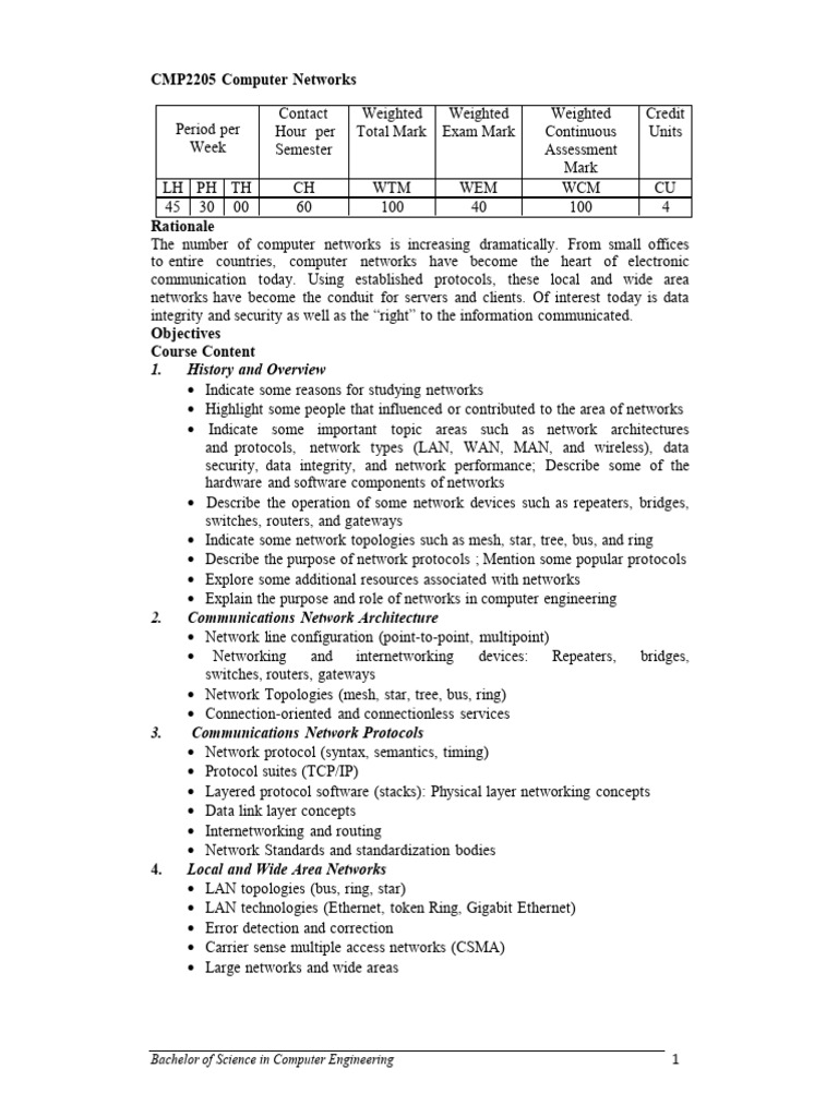 CMP2205 Computer Networks | PDF | Computer Network | Data Compression