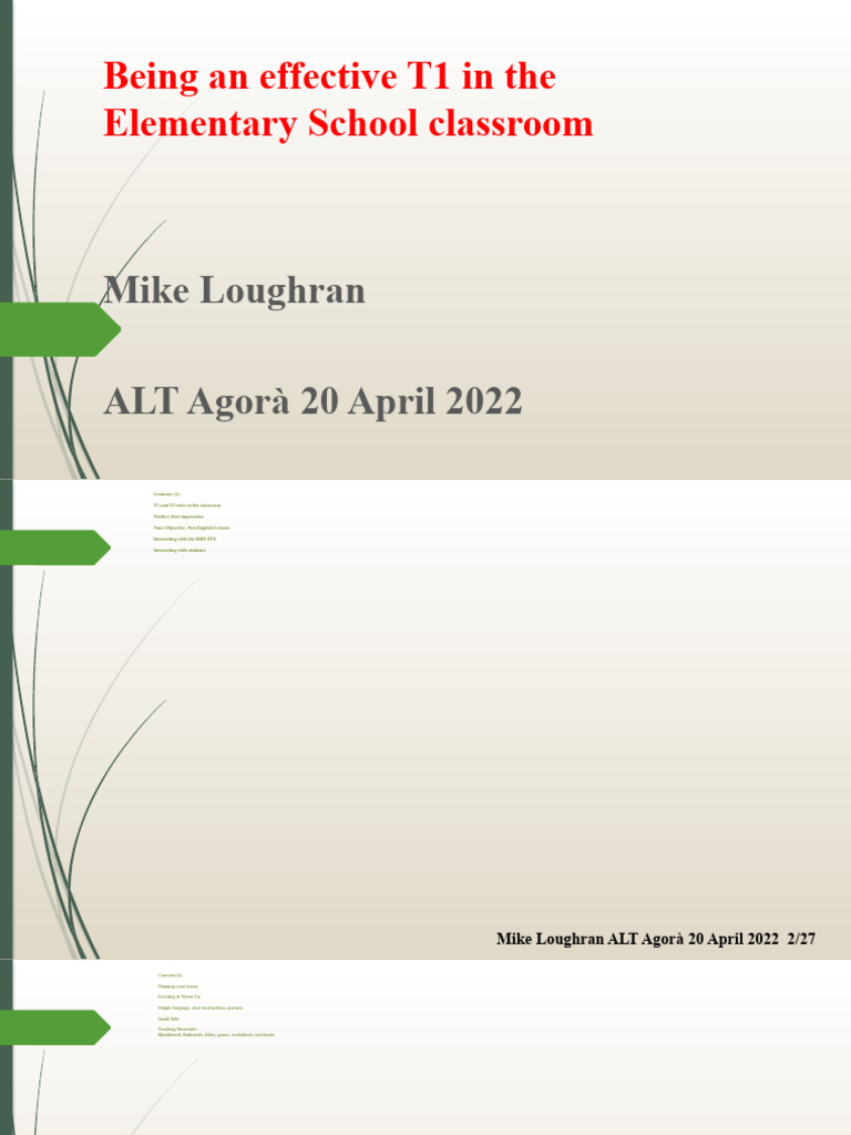 Being An Effective T1 in The Elementary School Classroom | PDF | Cognition | Learning