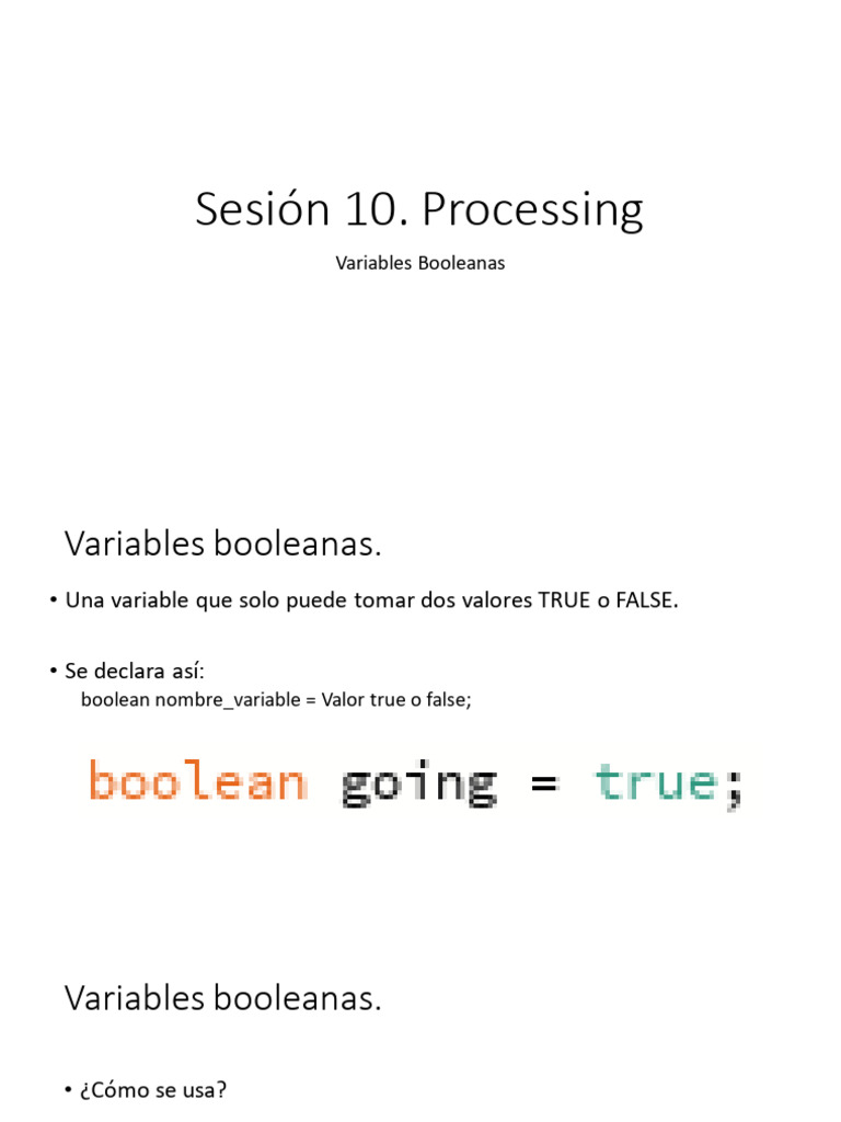 Processing Sesion 10 Variables Booleanas | PDF