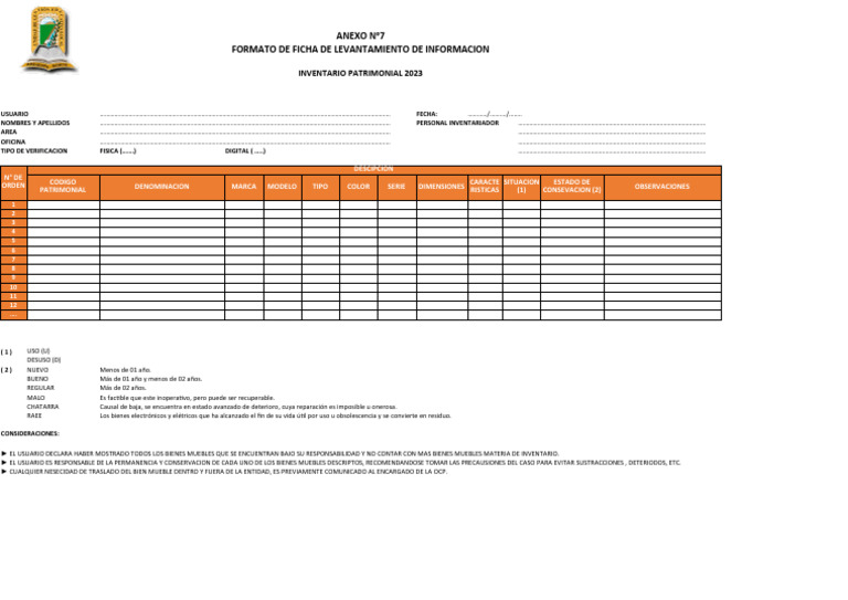 Anexo 07-Formato Inventario Aula | PDF