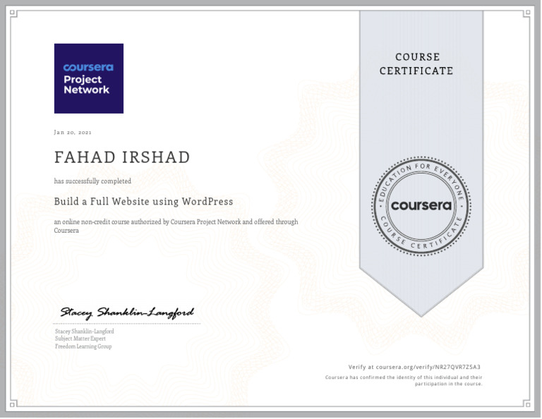 Coursera Build A Full Website Using WordPress | PDF