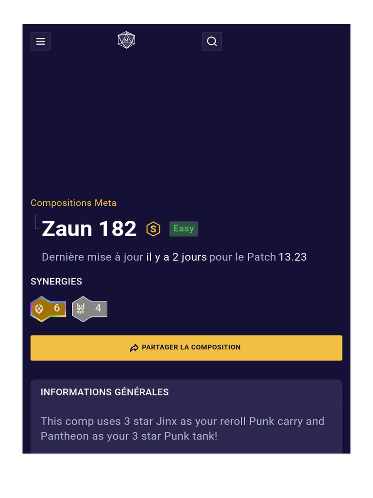 Composition Zaun 182 : Guide Jinx et Pantheon | PDF