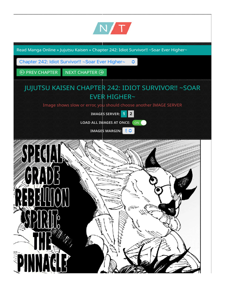 Jujutsu Kaisen Chapter 242 - Idiot Survivor!! Soar Ever Higher ...