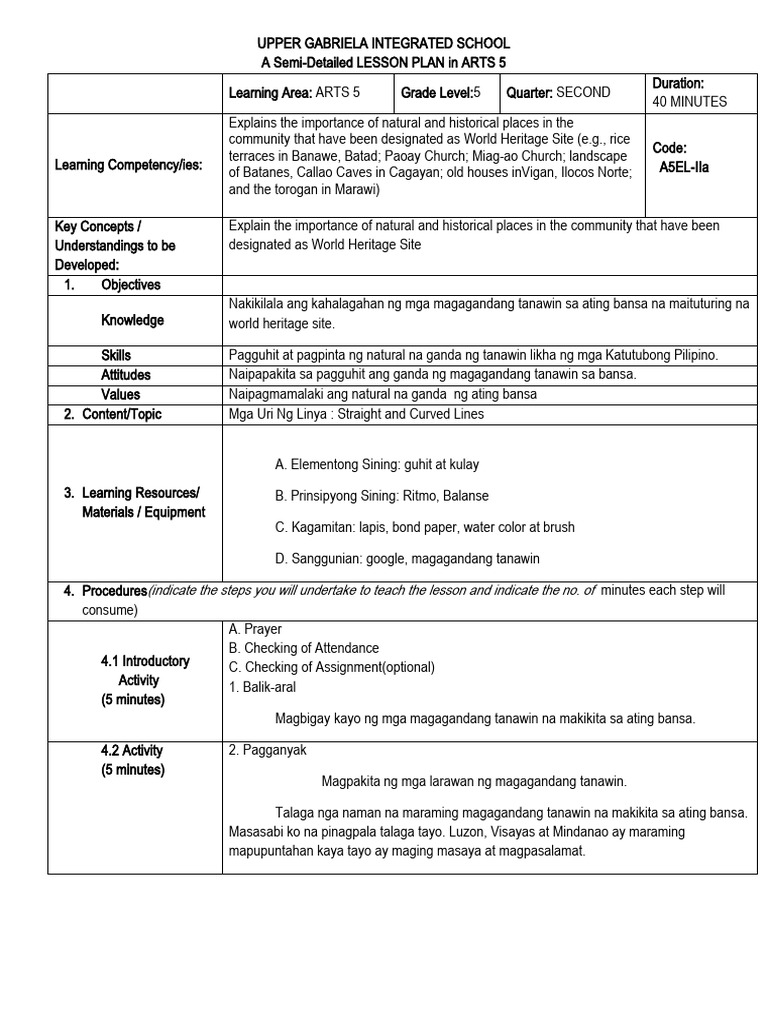 DLP Arts Q2 L1 | PDF