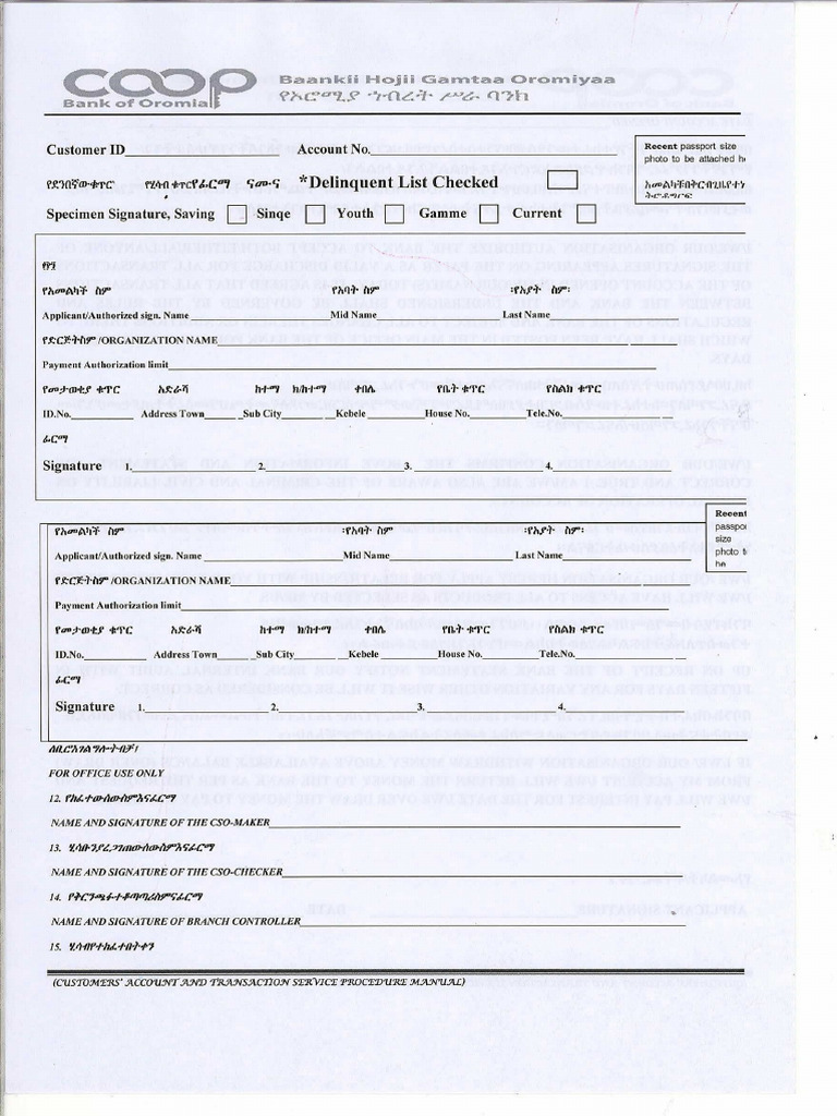 Conventional Account Opening Form | PDF