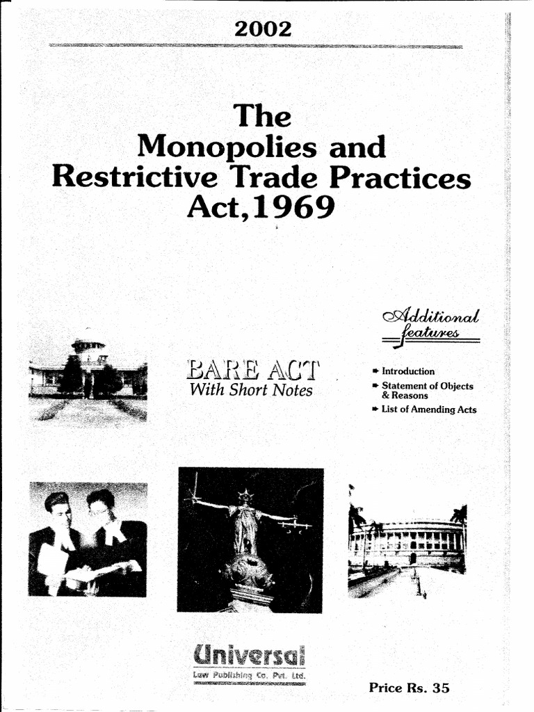The Monopolies and Restrictive Trade Practices Act 1969 | PDF
